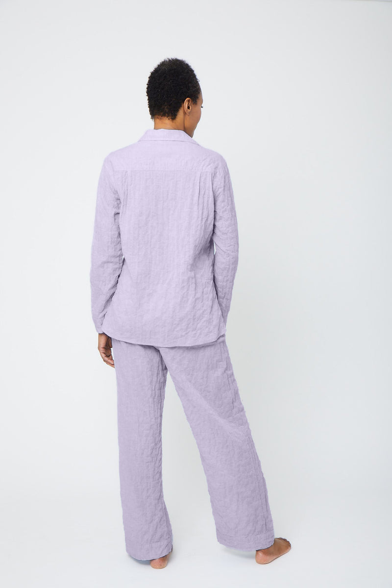 Pour Les Femmes Organic Japanese Cotton Pajama Set - Lavender